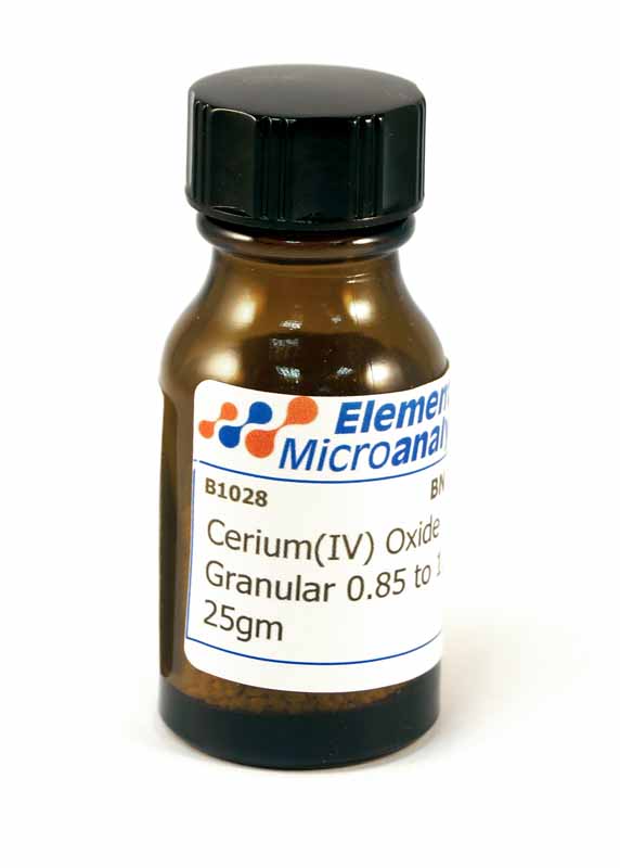 Cerium(IV) Oxide Granular 0.85 to 1.7 mm 25 g - Elemental Microanalysis