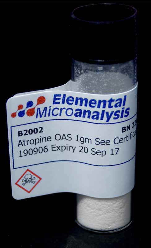 Atropine OAS 1gm See Certificate 465557 Exp 08-Apr-30 Alkaloid Salts ...