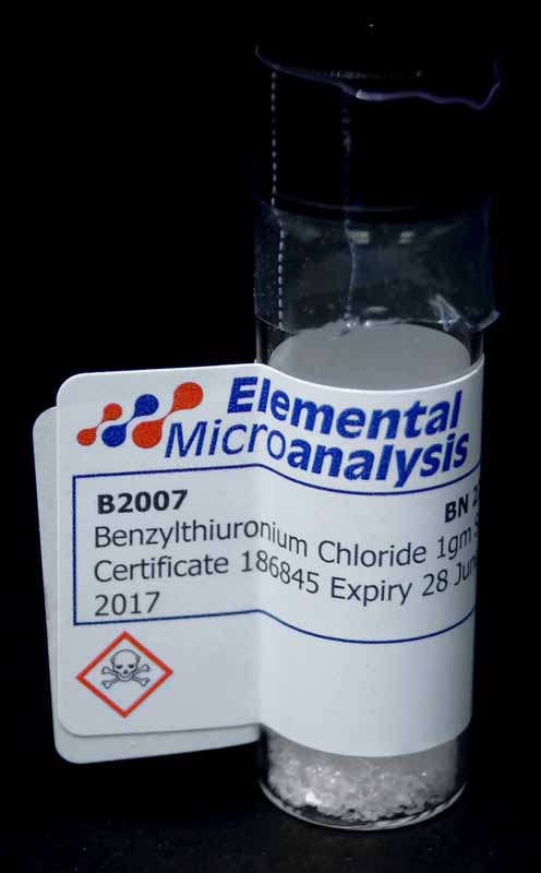 Benzylthiuronium Chloride 1gm See Certificate 405488 Expiry 11-Sep-27 ...