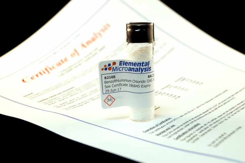 Benzylthiuronium Chloride OAS 5gm See Certificate 405488 Expiry 11-Sept ...