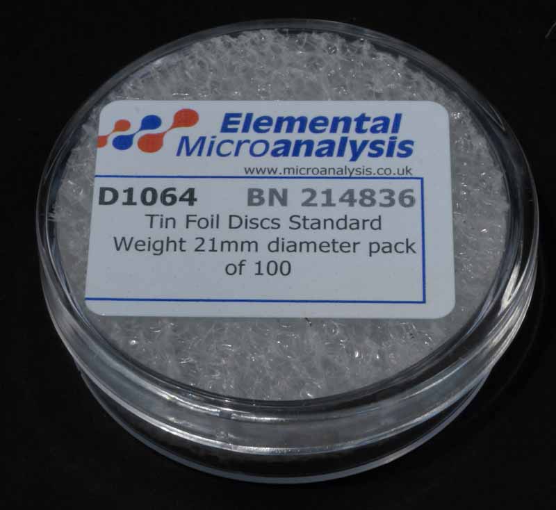 Tin Foil Discs Standard Weight 21mm diameter pack of 100 - Elemental ...
