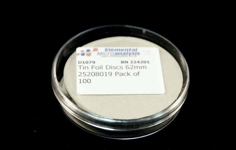 Tin Foil Discs standard weight 62mm 25208019 Pack of 100 - Elemental ...