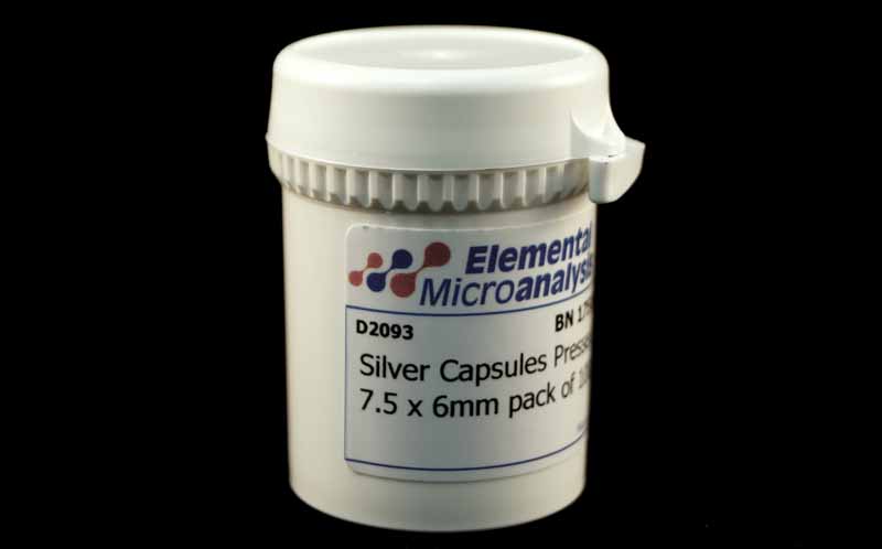 Silver Capsules Pressed 4 x 3.2mm pack of 100 - Elemental Microanalysis