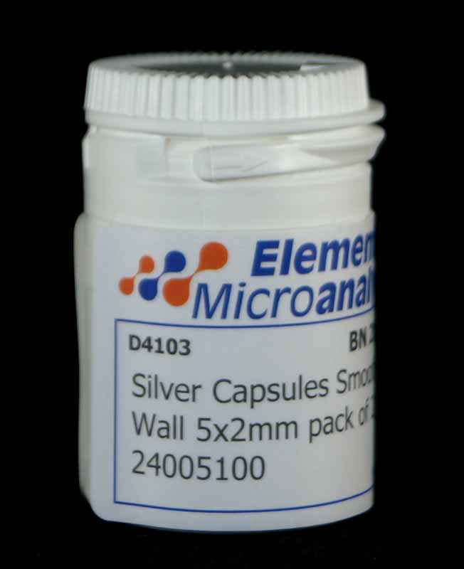 Silver Capsules Smooth Wall 5x2mm pack of 250 24005100 - Elemental ...