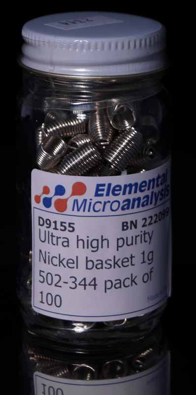 Ultra high purity Nickel basket 1g 502-344 pack of 100 - Elemental ...