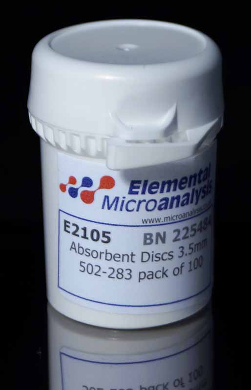 Absorbent Discs 3.5mm 502-283 pack of 100 - Elemental Microanalysis
