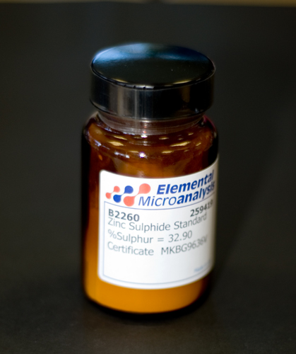 Zinc Sulfide Standard 32.9% S 502-085 50gm see cert:223F - Elemental ...
