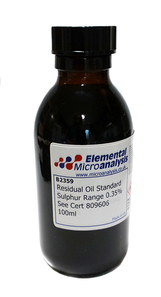 DISCONTINUED Residual Oil Standard Sulphur Range 0.35% See Cert 809606 ...