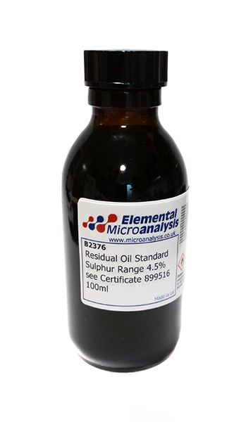 DISCONTINUED Residual Oil Standard Sulphur Range 4.5% see Certificate ...