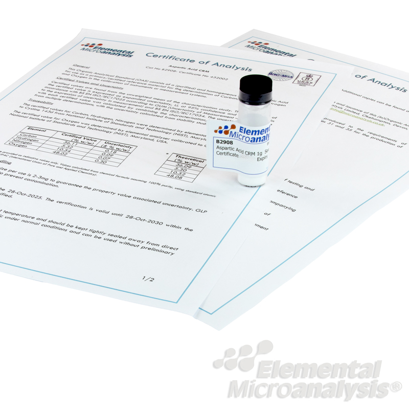 Aspartic Acid CRM 1g See Certificate 432002 Expiry 28-Oct -30 ...