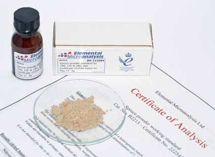 Spruce powder IRMS standard for 15N, 13C & 18O. See Certificate 295719 ...