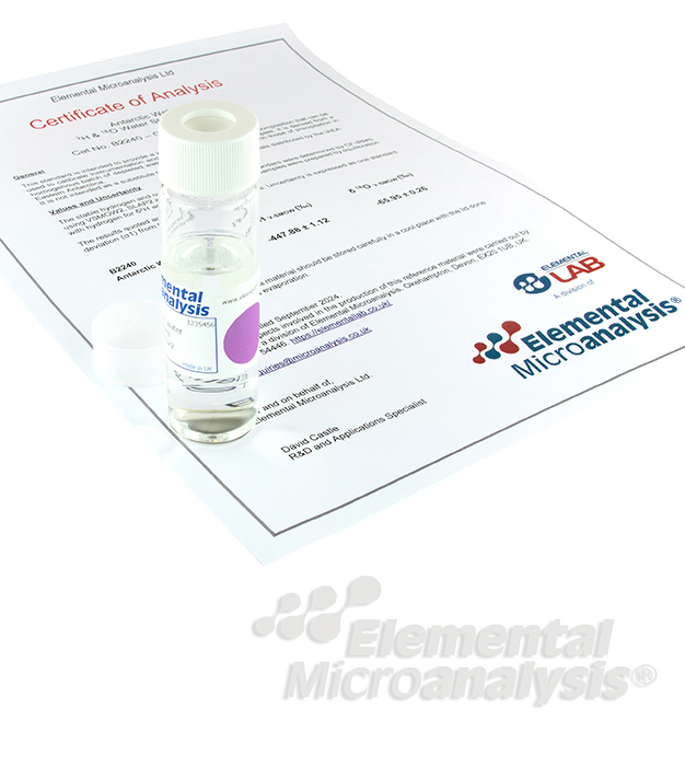 Introducing a new range of IRMS water standards | Elemental Microanalysis