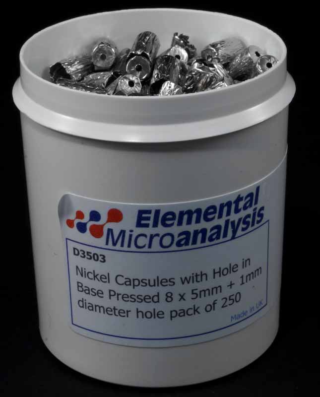Nickel Capsules with Hole in Base Pressed 8 x 5mm + 1mm diameter hole ...