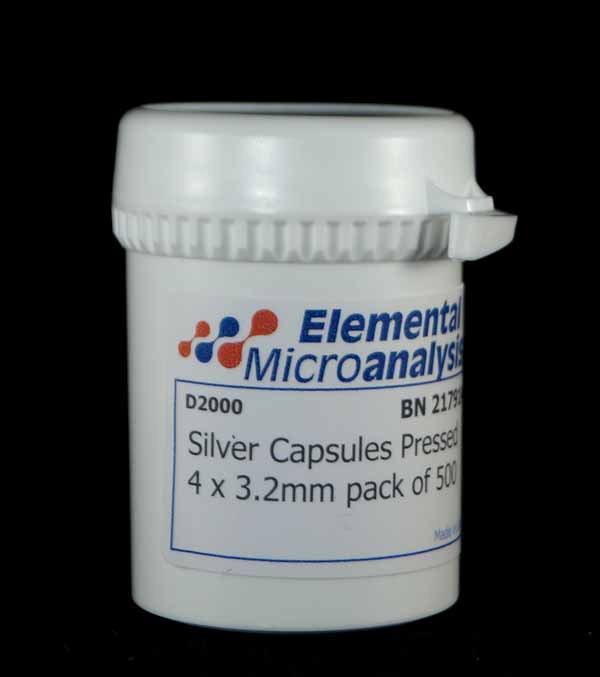 Silver Capsules Pressed 4 x 3.2mm Light Weight pack of 500 - Elemental ...